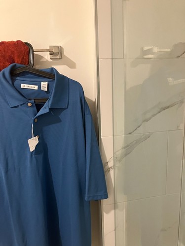 Cubavera light blue short sleeve button polyester Shirt men's 2XLT NEW ...