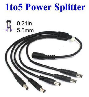 1 to 5 Power Splitter with 5.5mm x 2.1mm ends, 1 female input, 5 male ...