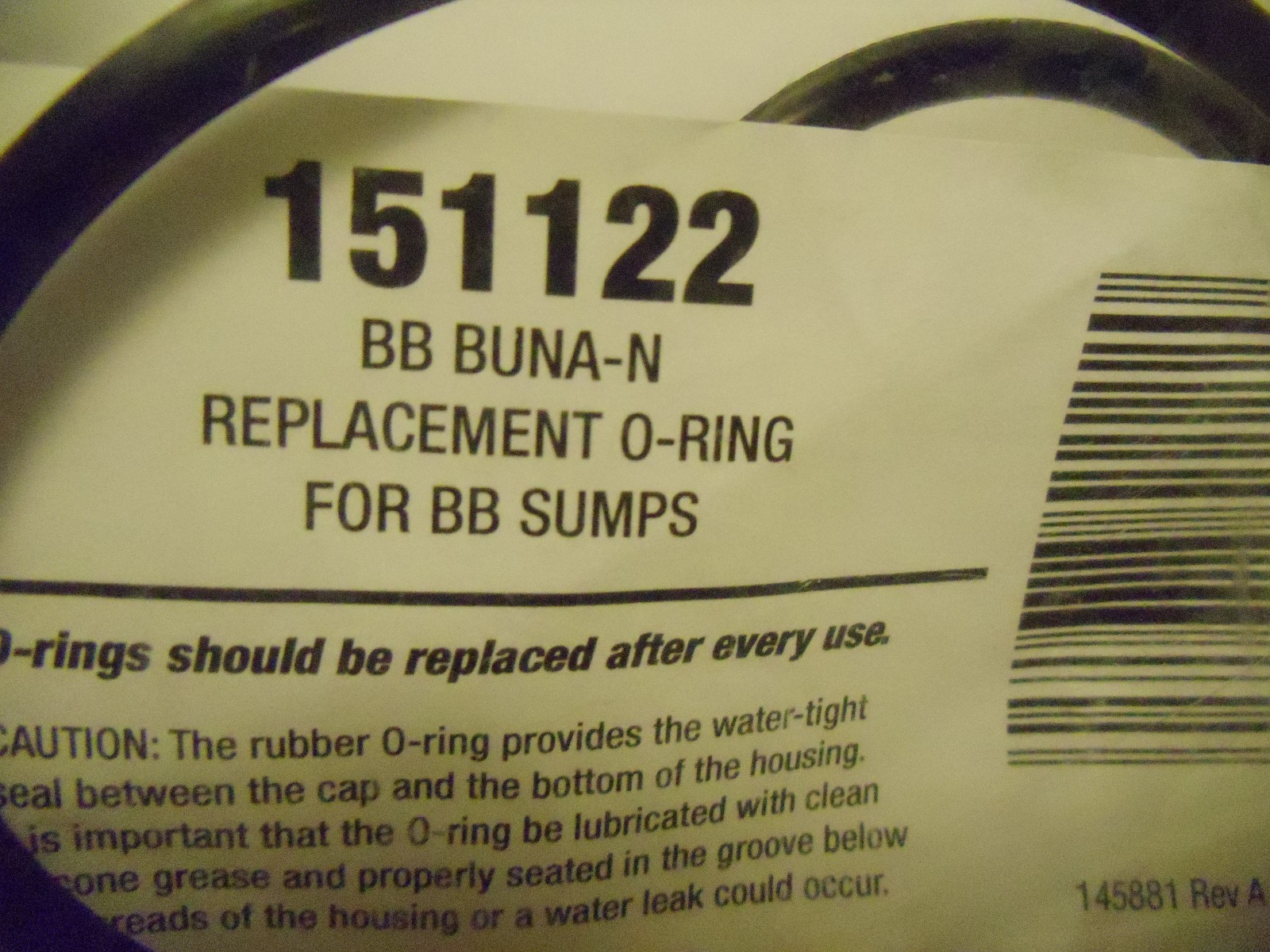 BB Buna-N 151122 Replacement O Ring for BB Sumps Rev A | eBay