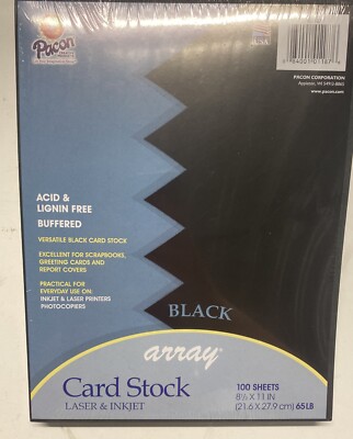 Pacon Array Card Stock, Black, 100 Sheet | eBay