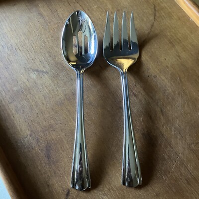 Slotted Tablespoon Serving Spoon Fork Elana Stainless HAMPTON ...