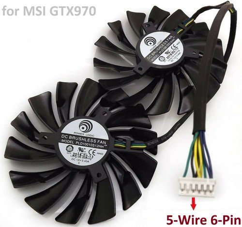 PLD10010S12HH 12V 0.40A 6-wire 5-Pin Graphics Fan for MSI GTX 970 ...