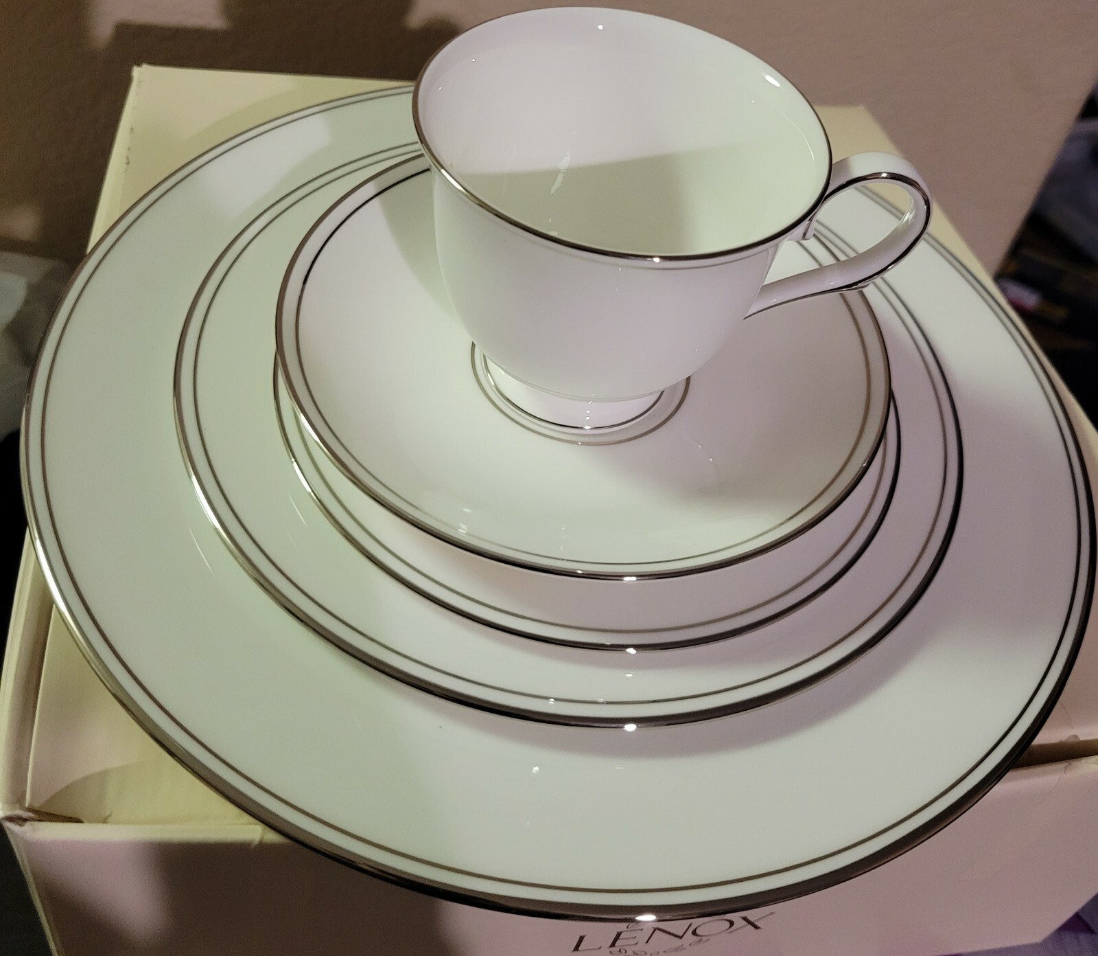 Lenox Federal Platinum Dinnerware Bone China 5 Piece Place Setting | eBay