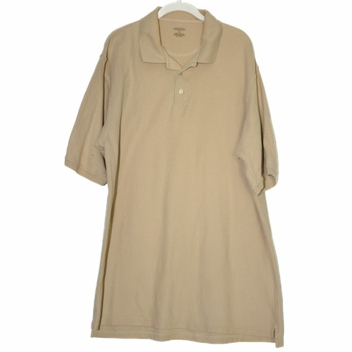 Consensus Mens Beige Cotton Golf Polo Shirt Collared Buttons Short ...