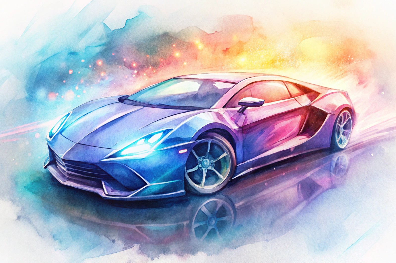 Super Sports Car Painting Art Poster A4/A3 Choose size Semi-Gloss ...