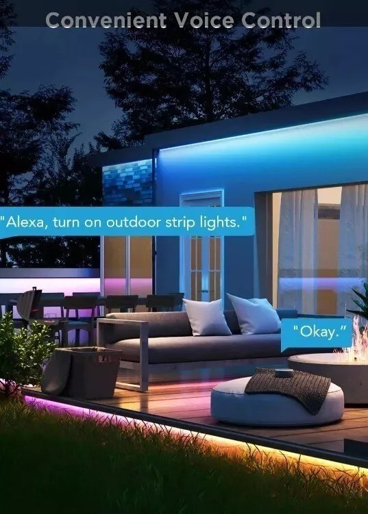 GOVEE H6176 Outdoor Smart LED Strip Light 98.4 FT (30m) IP65 Waterproof ...