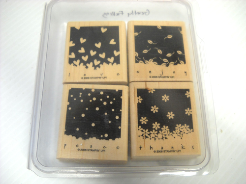 2006 Stampin Up Gently Falling Rubber Stamps Love Enjoy Peace Thanks ...