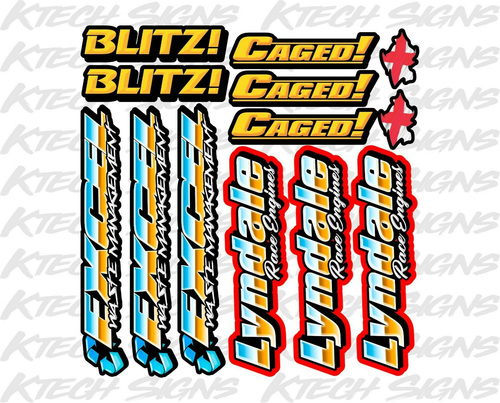 KTECH Banger Sticker Filler decal set Kamtec 1300 Saloon RC model ...