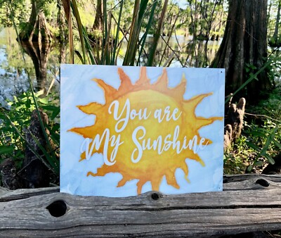 You Are My Sunshine metal tin sign wall decor she shed fence flower ...