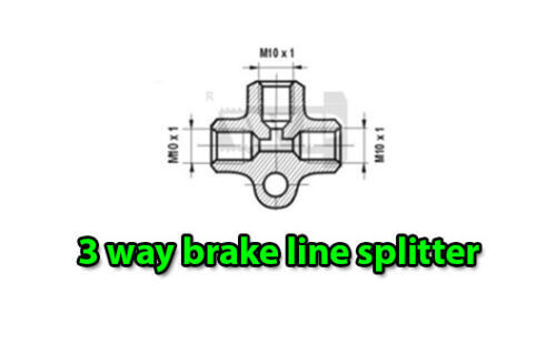 Brake Line Pipe Brass T 3 way Female Fitting Connector Splitter M10x1 ...