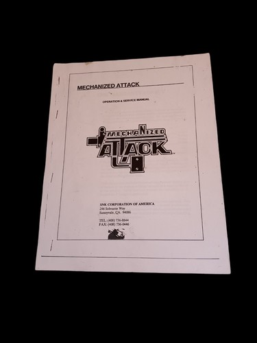 Mechanized Attack Arcade Game Operation & Service Manual, SNK 1989 | eBay