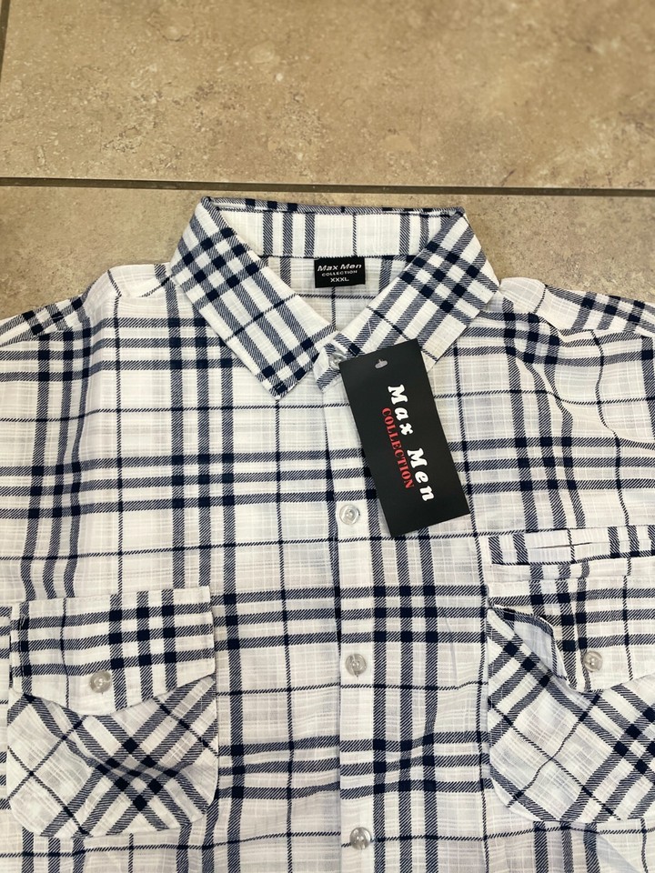 Max Men Collection Men’s Linen Printed Short Sleeve Shirts (XL - 5XL ...