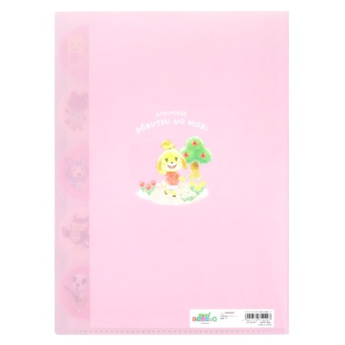 Animal Crossing Die Cut 5 Index A4 Clear File Folder Pink Nintendo ...