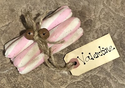Five Primitive Rustic Pink & White Valentine Peppermint Sticks-Rusty ...