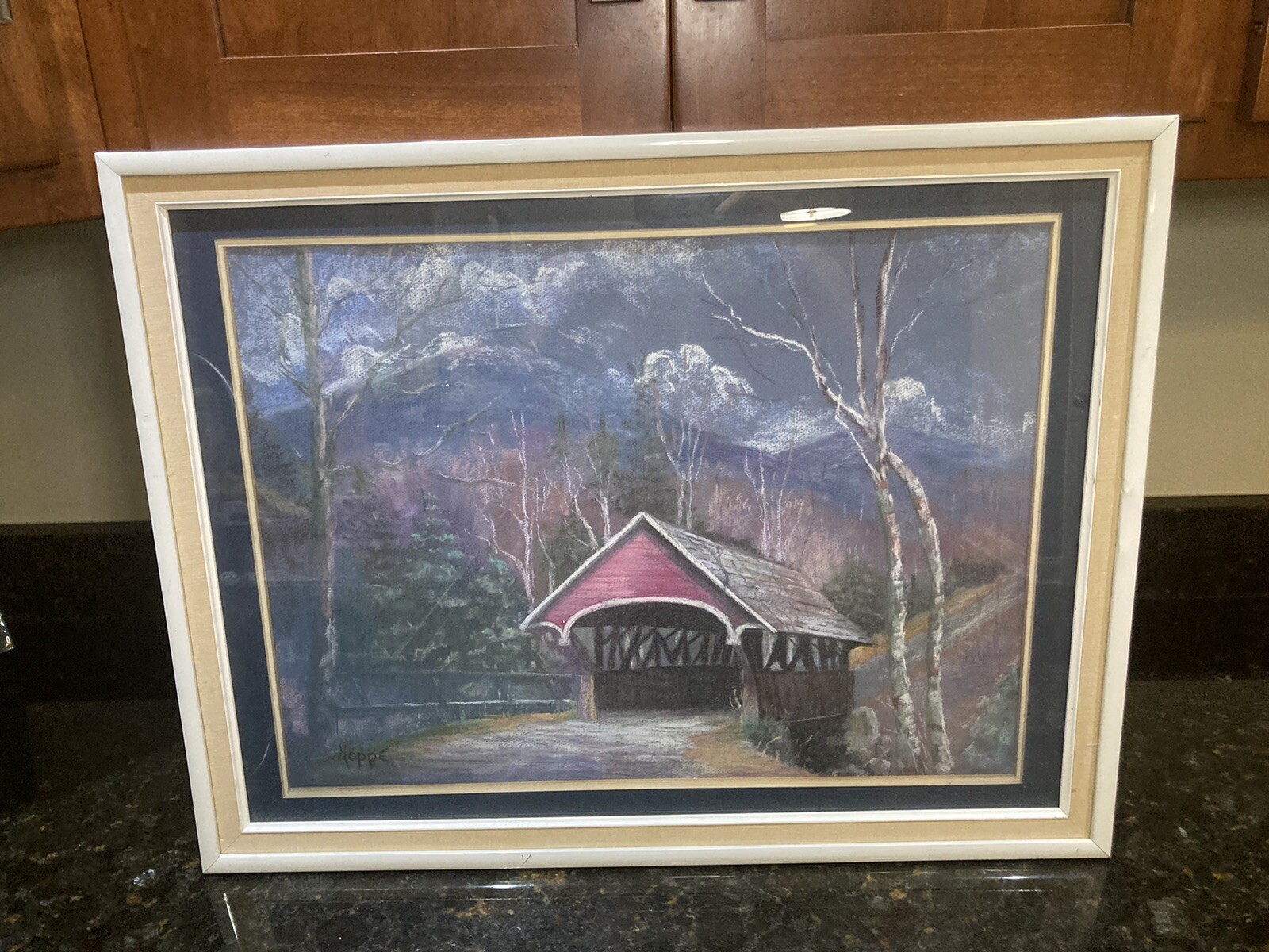 John Hoppe, Pastel on Paper, Landscaping Leading To Wooden Covered ...