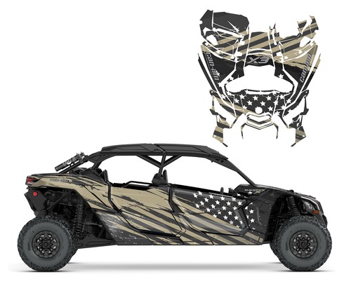 Can-Am Maverick X3 Max 4-Seater Custom Graphics Wrap Kit Desert Tan ...