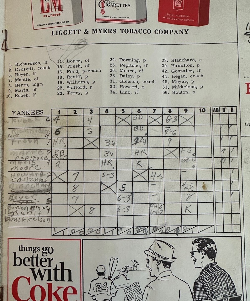 1964 MAYOR'S TROPHY YANKEES Vs NY METS PROGRAM 1st @ Shea Stadium Roger ...