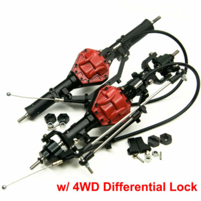 Alloy Front & Rear Axle w/ 4WD Differential LOCK For AXIAL SCX10 1/10 ...