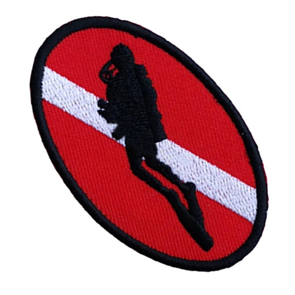 1pc Polyester Oval Backpack Badge Diving Flag Patch Scuba Diving ...