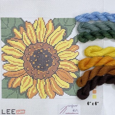 Handpainted needlepoint canvas Lee Needle Arts Sunflower Blossom KIT ...