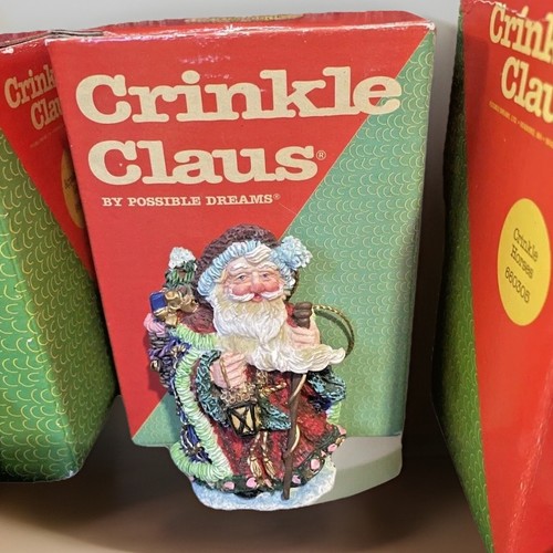 Set Of 5 Crinkle Claus by Possible Dreams Santa Figurines With Boxes | eBay