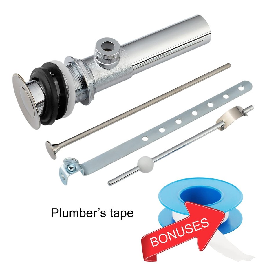 Artiwell Sink Pop-Up Drain Stopper Assembly with Lift Rod and Overflow ...