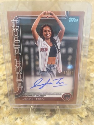 2025 Topps Series 2 First Pitch Auto Jenn Tran 47/50 (FPA-TRAN) FENWAY ...