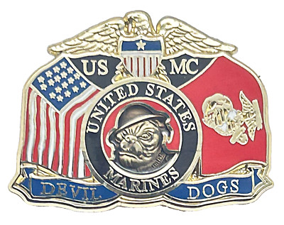 United States Marines Devil Dogs Marine Corps Military Lapel Hat Pin ...