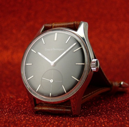 VINTAGE " GIRARD-PERREGAUX " BLACK DIAL, STEEL CASE & MANUAL WIND FROM ...