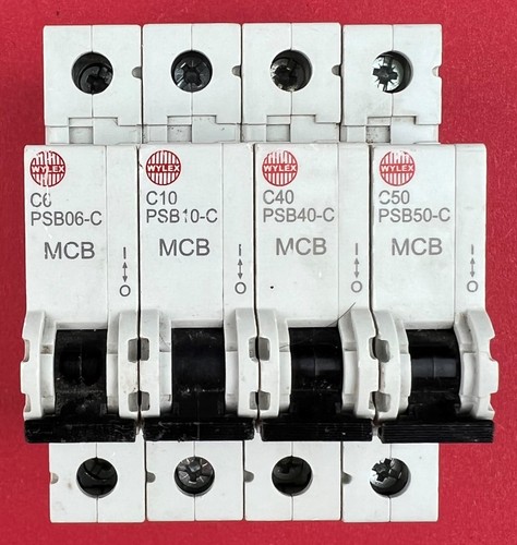 Wylex PSB MCB C6 6A PSB06-C C16 16A PSB10-C C40 40A PSB40-C C50 50A ...