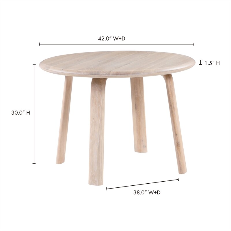 Malibu Round Dining Table White Oak | eBay