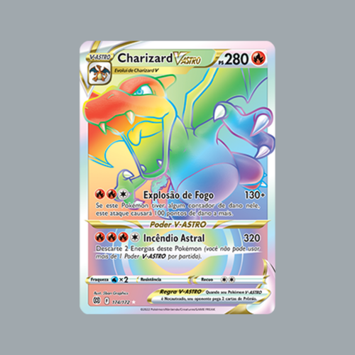 Card Pokémon Portuguese - Charizard V Star "Rainbow" 174/172 Brilliant ...