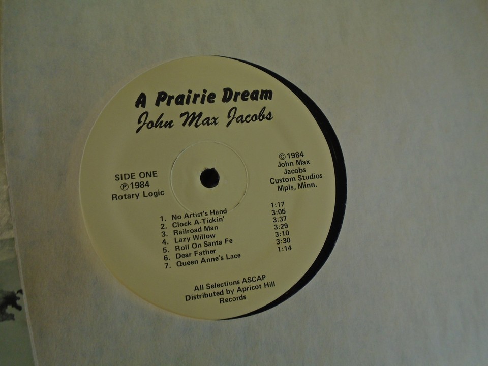 John Max Jacobs A Prairie Dream vinyl LP 1984 EX RARE Minnesota Private ...