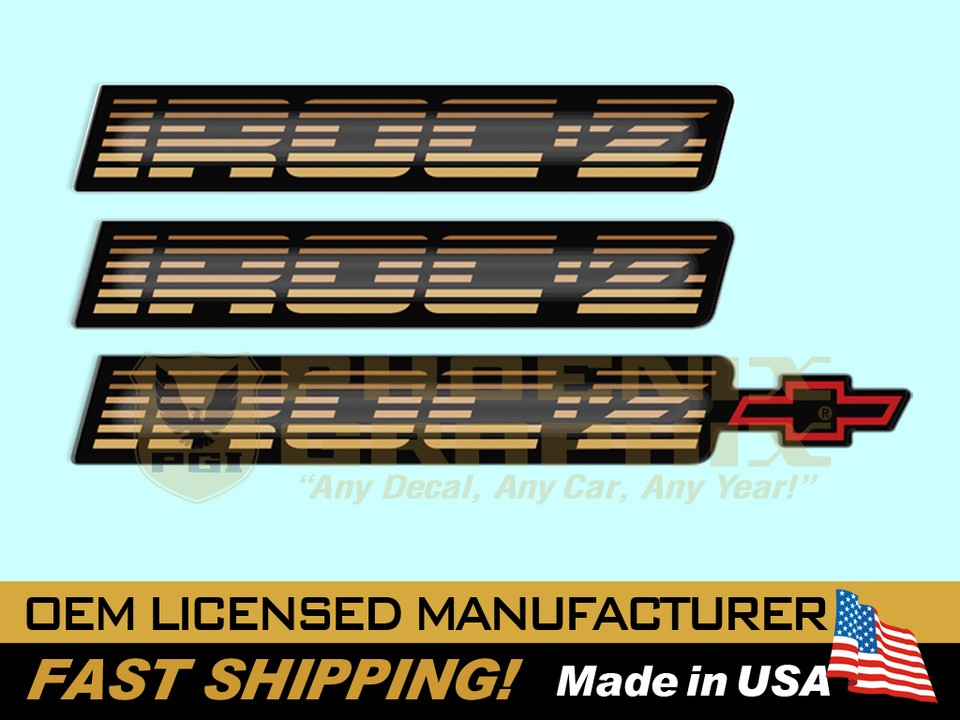 1988 1989 1990 IROC-Z Z28 Rocker Panel Fender & Rear Bumper Emblems Kit ...