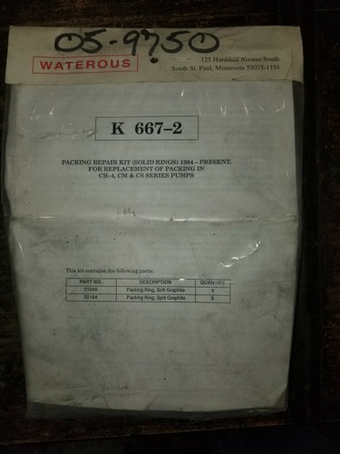 WATEROUS PACKING REPAIR KIT PART # K 667-2 | eBay