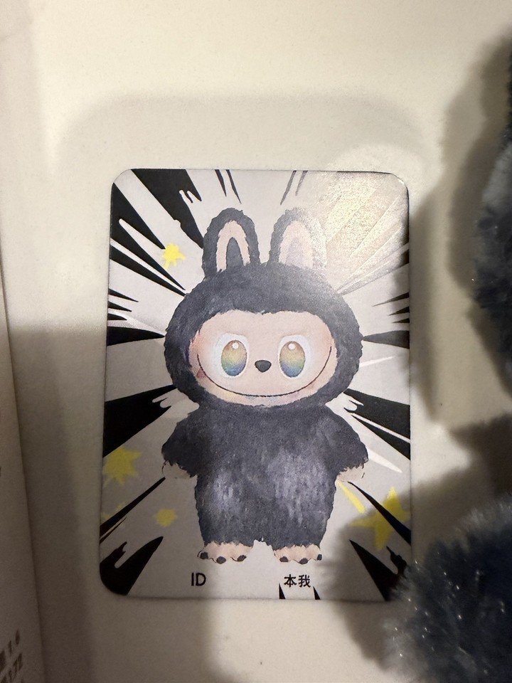 Gray Labubu With Rainbow Eyes And Teeth Slightly Tilted Head | eBay