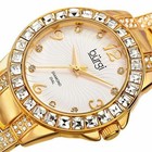 NEW Burgi BUR137YG Lady Crystal Baguette Bezel Embossed Swirls Yellow ...
