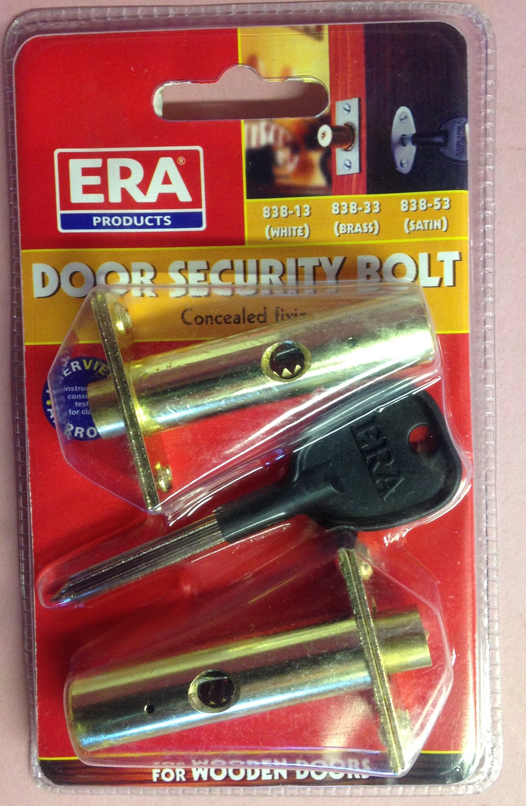 ERA - DOOR Security Bolt 'Rack' Bolt, Star Key Bolt - White, Brass ...