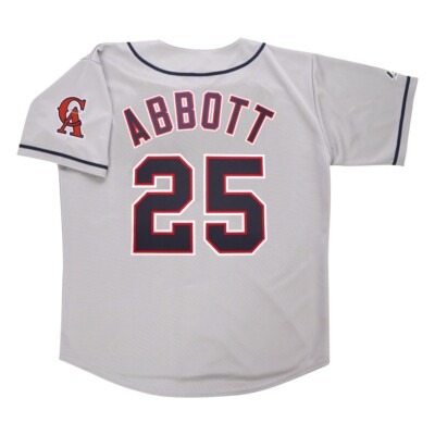 Jim Abbott California Angels Grey Road Men's Throwback Jersey w/ Team ...