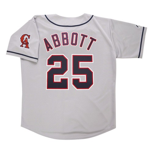 Jim Abbott California Angels Grey Road Men's Throwback Jersey w/ Team ...