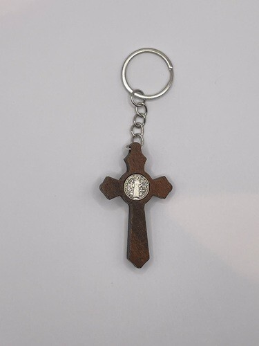 Handcrafted Silver Cross Keychain Keyring Christian Religious Gift | eBay