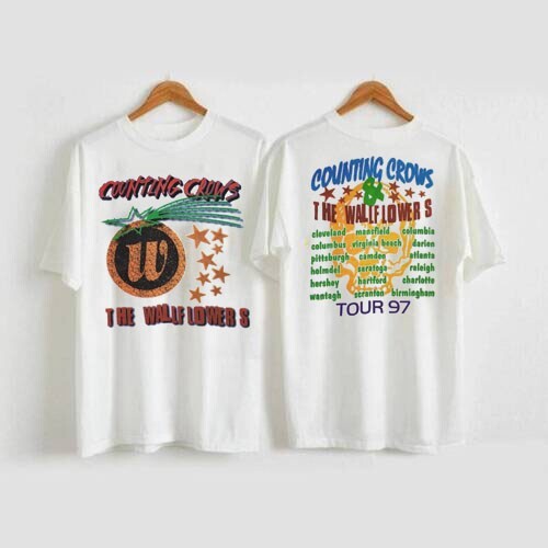 Counting Crows 1997 Concert Tour Band Cotton White Unisex T-shirt ...