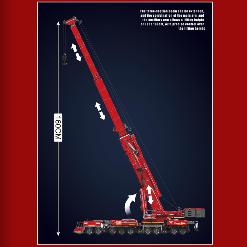 Mould King 17008 Red Crane Truck Liebherr LTM 11200 Building Block RC ...
