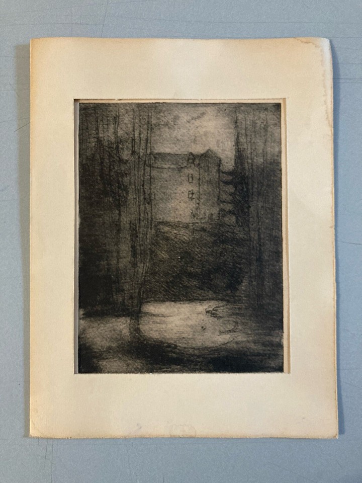 Beautiful Engraving House Expressionist Landscape Curiosity 1950 Art | eBay