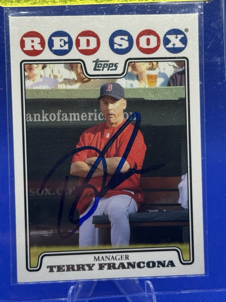 2008 Topps TERRY FRANCONA On Card Autograph Signed Card / Beckett ...