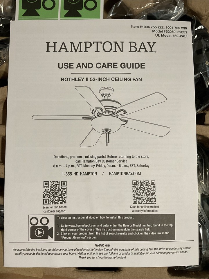 Hampton Bay Rothley II 52 in. Bronze LED Ceiling Fan w/ Light Kit ...