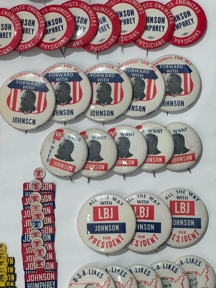 Collection of ~300 LBJ Political Buttons, Pins & Ephemera; Lyndon B ...