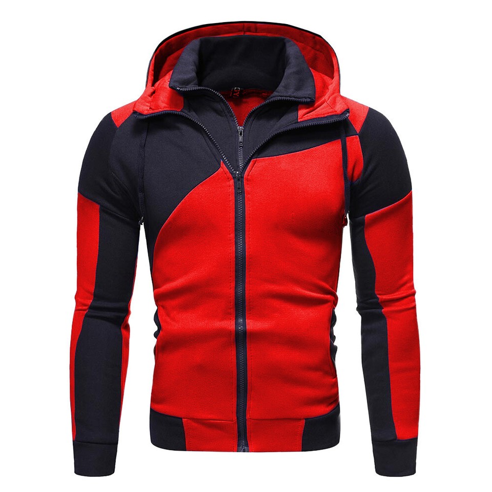 Men's personalized jacket coat double-layer zip cardigan fitting ...