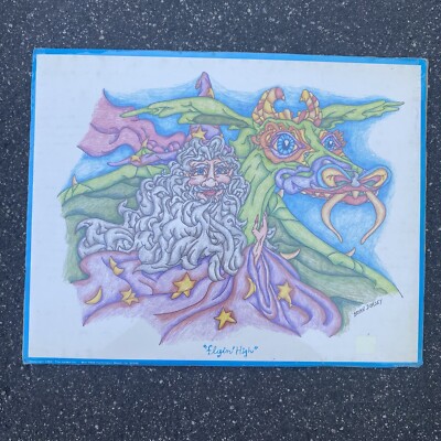 Vintage 1980s Dragon Wizard Art “Flying High” Brian Dorsey HB CA ...
