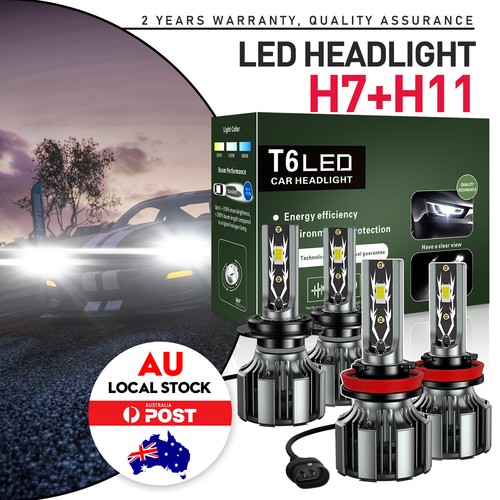 H7 H11 Combo LED Headlight Globes High Low Bulbs White for Audi A3 2006 ...